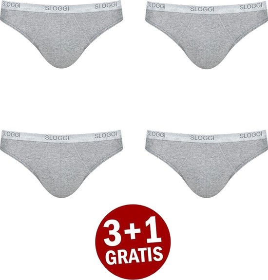 Sloggi - Basic Mini 4-pack - Grijs | bol