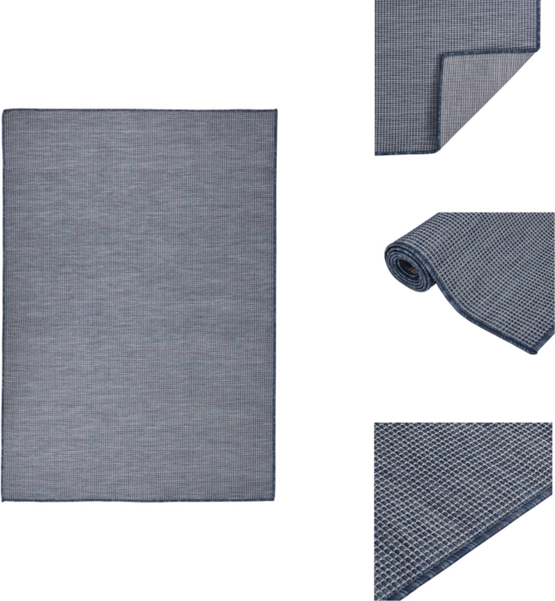 vidaXL Tuinkleed - Platgeweven - 160 x 230 cm - Blauw - Weerbestendig ...