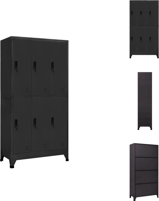 vidaXL lockerkast Modern - Lockerkast - 90x45x180 cm - Antraciet ...