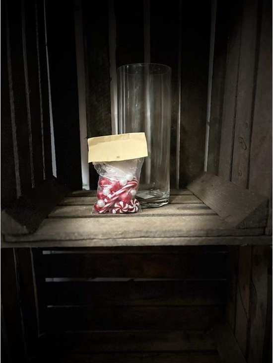 HBX natural living Vaas met deco waterparels en Candy kerstornamenten ...