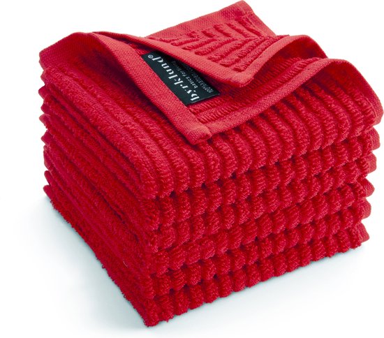 Clean & Shiny Horeca vaatdoek 30x30cm rood (6 stuks) | bol