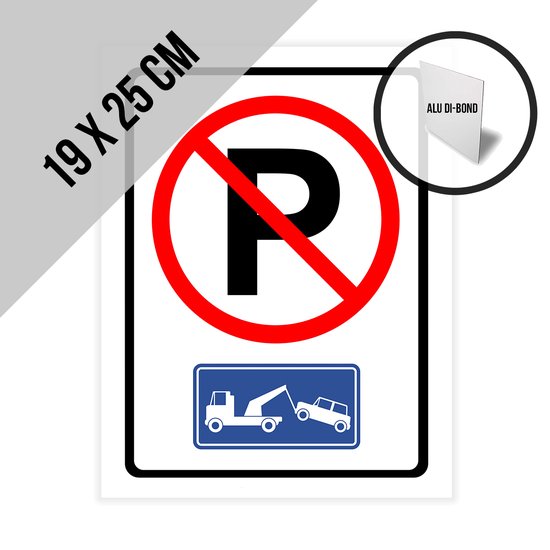 Pictogram/ bord alu di-bond | Stilstaan en parkeren verboden | 19 x 25 ...