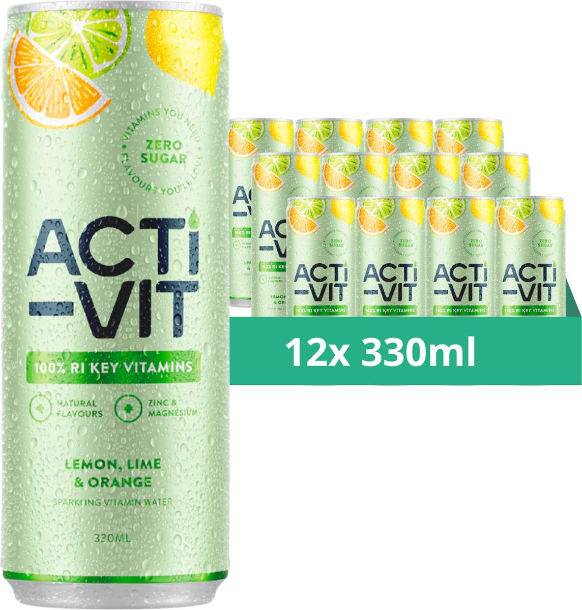 ACTIVIT 330ML Lemon Lime - 12 Stuks - Voordeelverpakking | bol