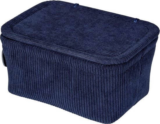 Badmand Anela met deksel, opbergmand in cord-design met handvat van ...