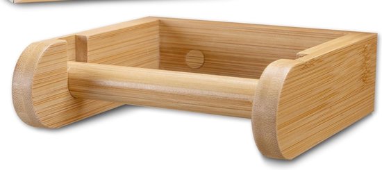 1x Toiletrolhouder Wandmontage zonder boren natuurlijke bamboe ...