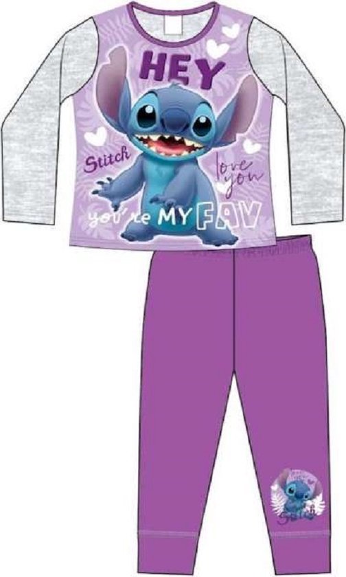 Stitch pyjama - paars - Lilo en Stitch pyama - maat 134/140 | bol