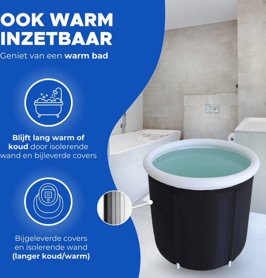 LUXEY Opblaasbaar IJsbad XXL – Zitbad Wim Hof Methode – Opvouwbaar Bad ...