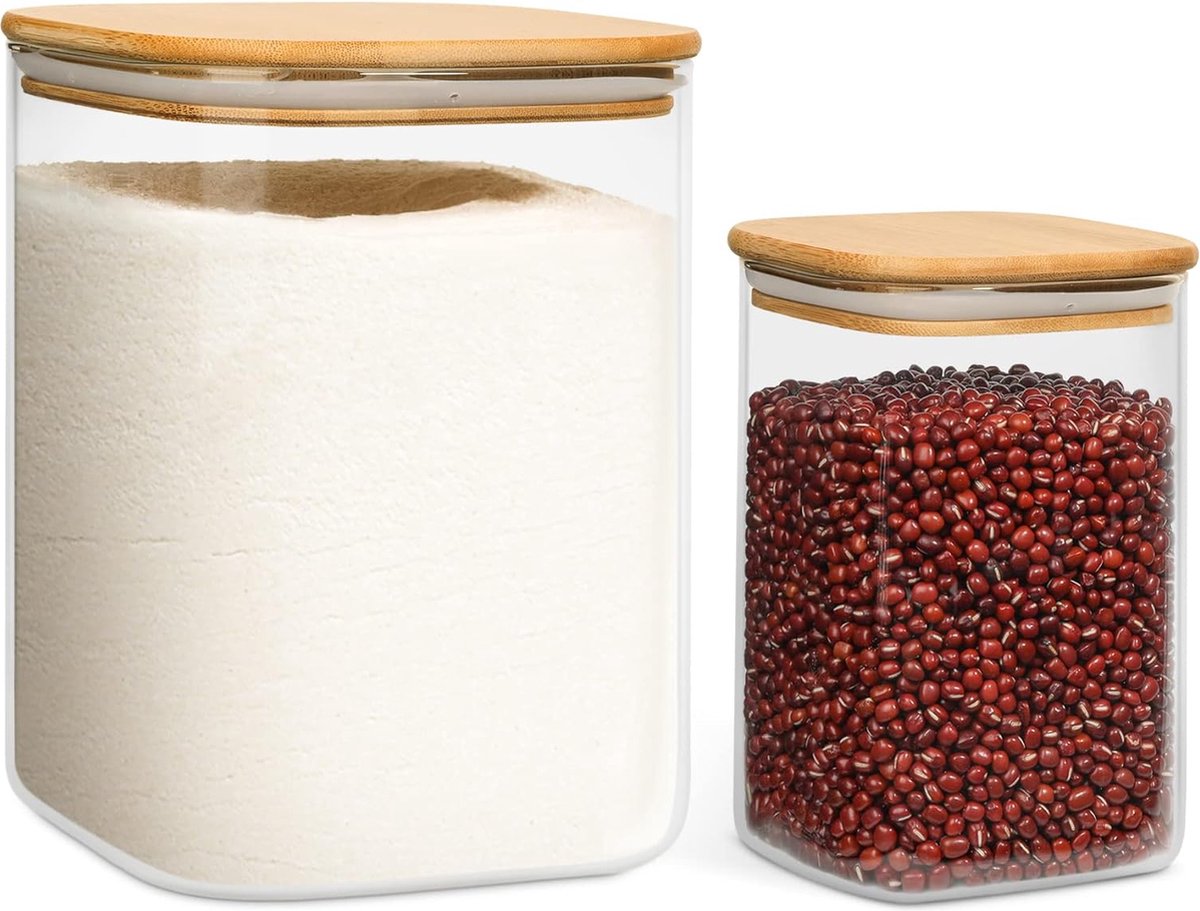 Pots de conservation 1100 ml/3300 ml avec couvercle, lot de 2, grands ...