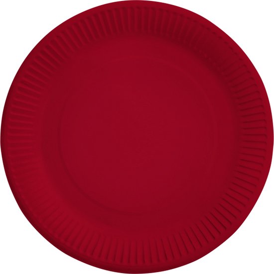 Kartonnen bordjes 23cm FSC rood, 8 stuks | bol