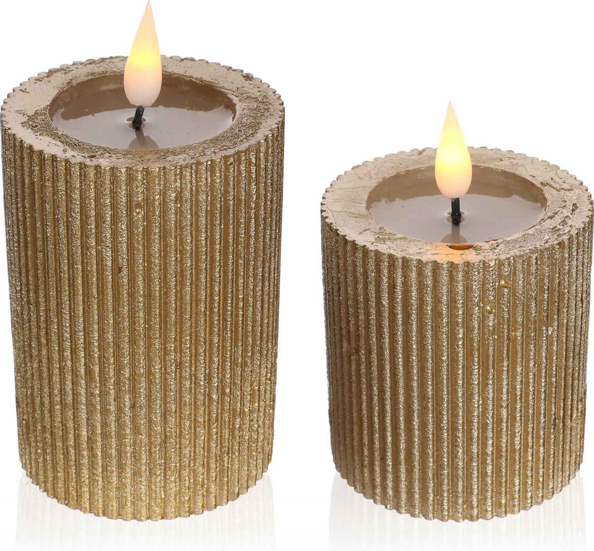 Comforder 2 LED Kaaren met Flikkerende Vlam - Elektrische Stomp Kaarsen ...