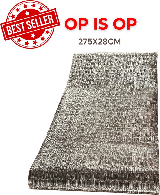 Deluxe Zilveren Tafelloper met Patroon 28X275CM -... | bol