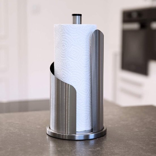 Kitchen Roll Holder Stainless Steel Matt Brushed | bol