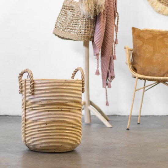 Mand Rotan - Rond - Naturel - Mand Streep Middel | bol