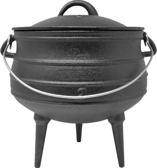 Beefalo Potjie smoorpot pootjes maat M gietijzer rond deksel 6 liter | bol