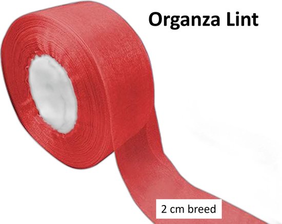 Cadeaulint – Organza lint – Lint – Cadeau lint – Rood, Paars, Roze – 2 ...