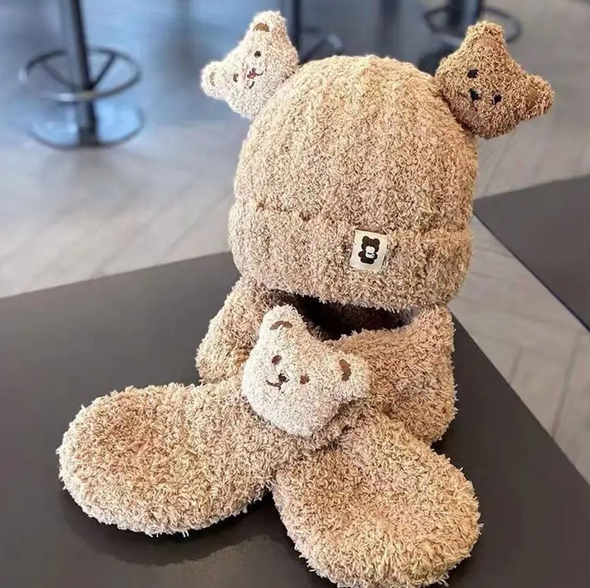 Schattige baby beer muts en sjaal - One size - Warm - Cadeau - Winter ...