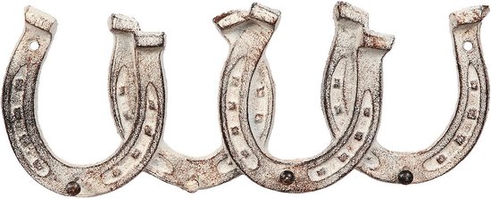 Kapstok Hoefijzers - 4 Haken - 30 cm | bol