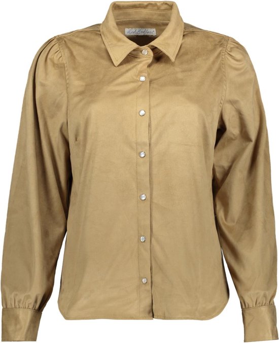 Red Button Blouse Bobie Suedine Srb 4091 Sand Dames Maat - M | bol.com