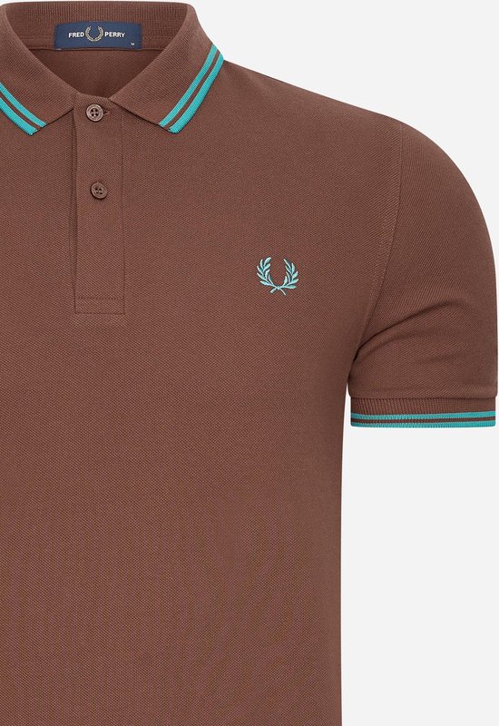 Fred Perry Twin tipped fred perry shirt - whisky brown deep mint | bol.com