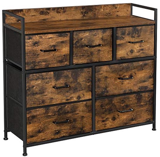 Stoffen ladekast: Industriële Opbergkast met 7 Laden | bol