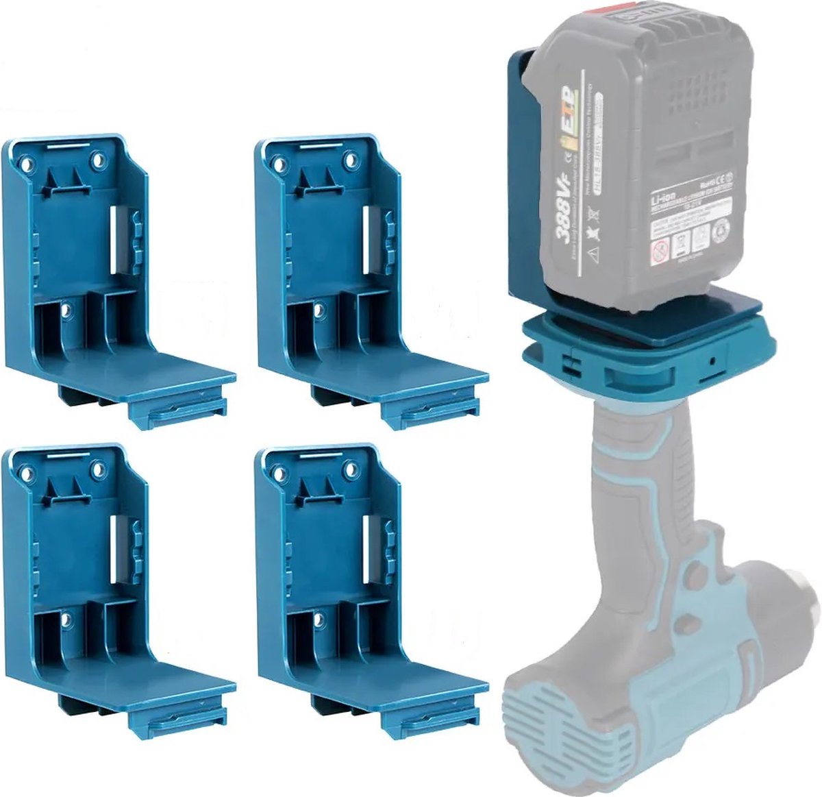 Boorhouder - Boor Batterij Houder - Wandhouder - 2 stuks - Makita 14.4V ...