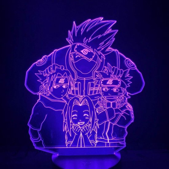 Naruto Uzumaki Anime LED Figures Night Light Uchiha Sasuke Haruno ...
