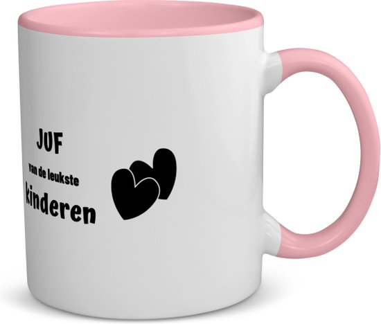 Akyol - juf van de leukste kinderen koffiemok - theemok - roze - Juf ...