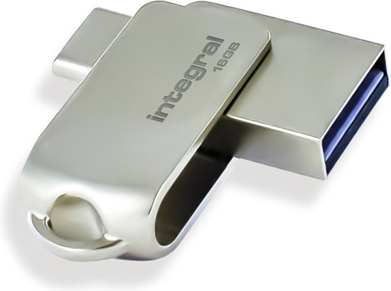 Usb-stick integral 3.0 usb-360-c dual 16gb | bol