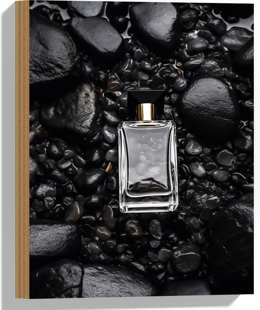 Hout - Parfum - Flesje - Goud -Zwart - Stenen - 30x40 cm - 9 mm dik ...