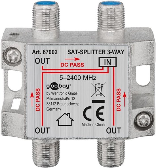 Goobay Sat Vt 03 Satellietsignaalverdeler 3-Voudig 5 - 2450 Mhz | bol