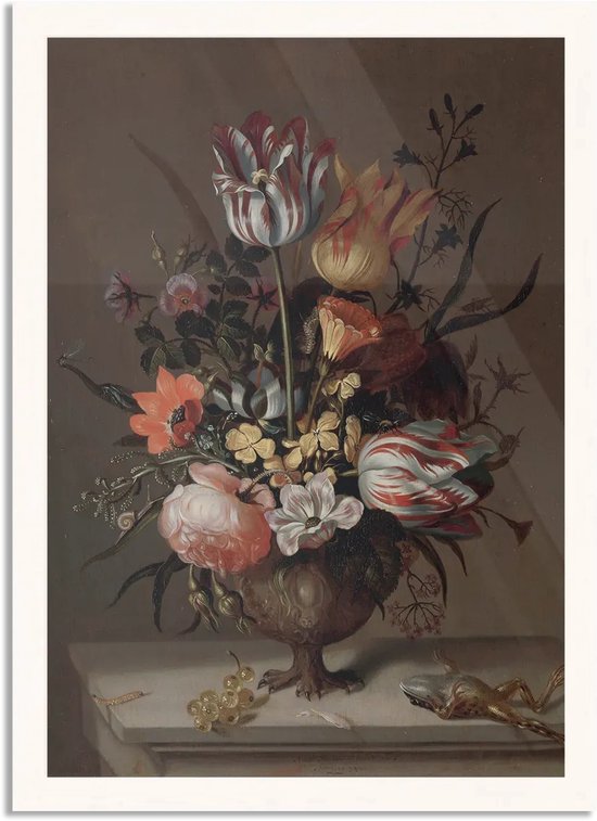 Poster Jacob Marrel Stilleven met bloemenvaas en dode kikvors 1634 ...