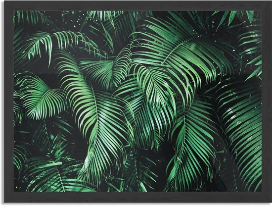 Poster Groen blad Rechthoek Horizontaal Met Lijst L (50 X 40 CM ...