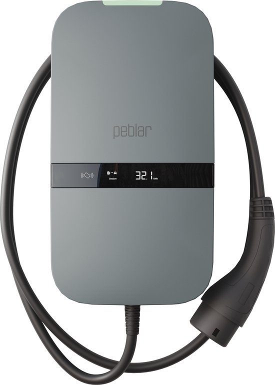 Peblar Home 11kW Laadpaal met vaste 5 meter kabel - Slimme Nederlandse ...
