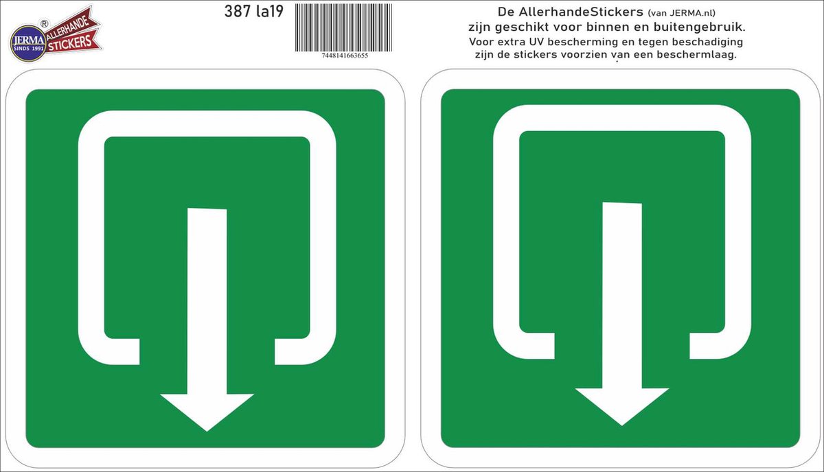 Exit uitgang pictogram sticker set. | bol