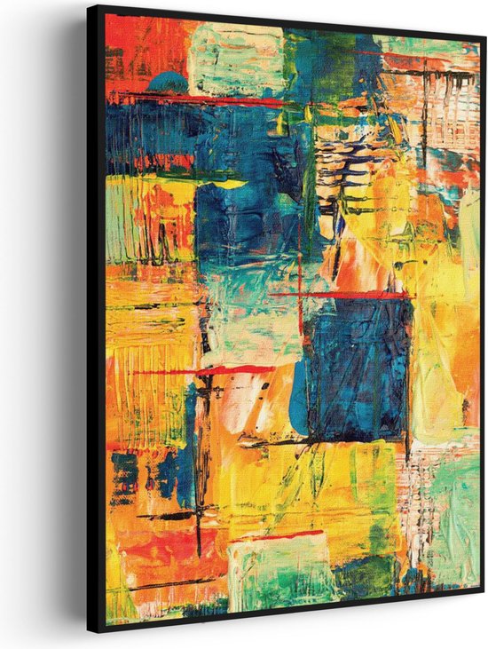 Akoestisch Schilderij Kunst Mondriaan Stijl Kleurrijk Rechthoek Verticaal Pro XXL (107... | bol