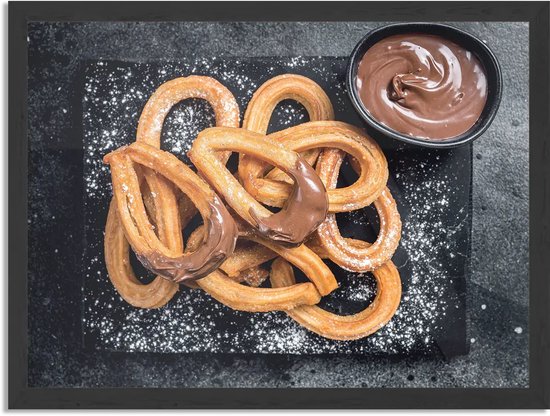 Poster Churros Rechthoek Horizontaal Met Lijst M (40 X 30 CM) - Zwarte ...