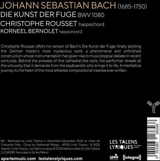 Christophe Rousset - J.S. Bach: Die Kunst Der Fuge (CD), Christophe ...