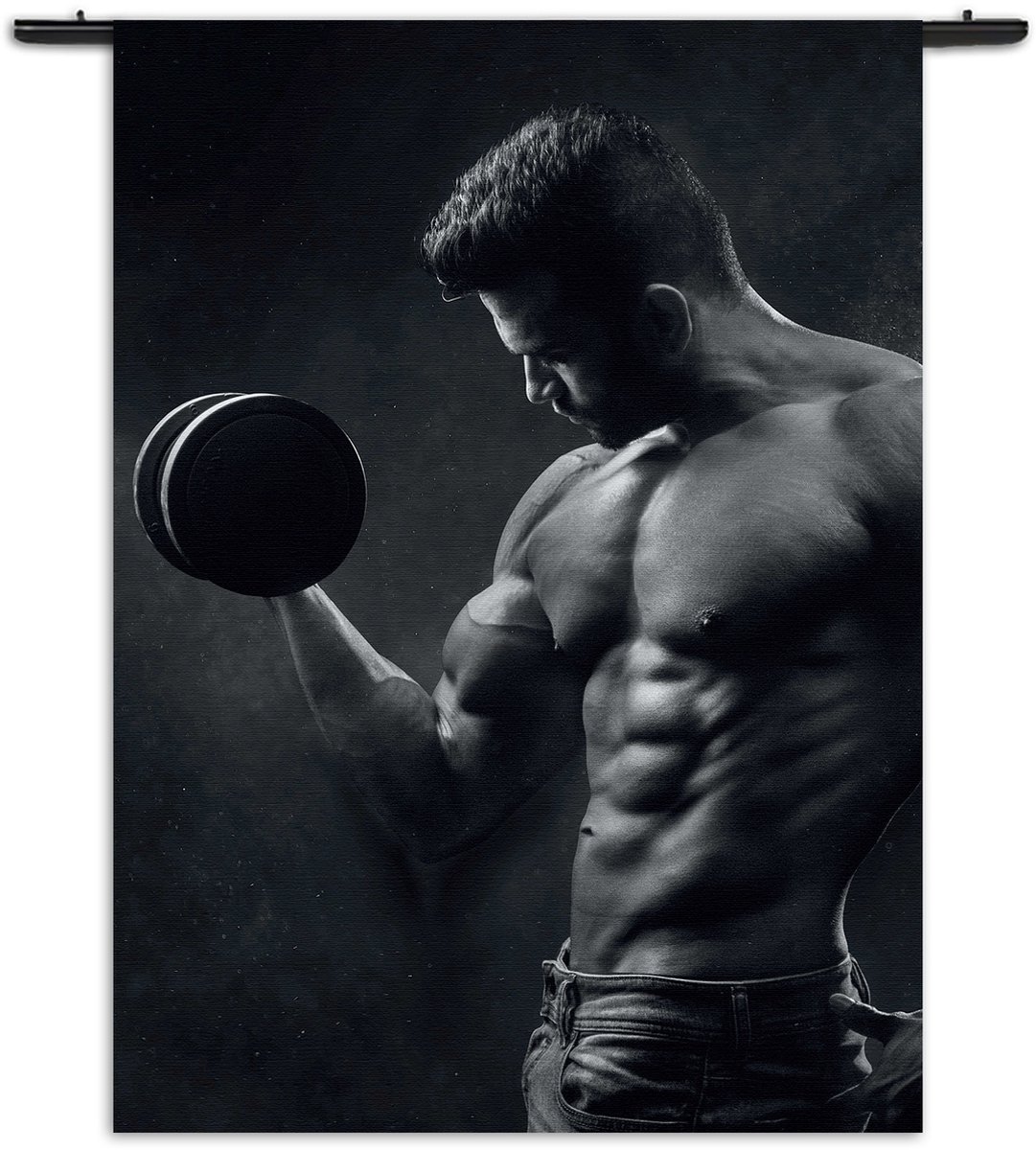 Mezo Wandkleed Sexy Man Heft Gewicht Met Halter Rechthoek Verticaal S ...