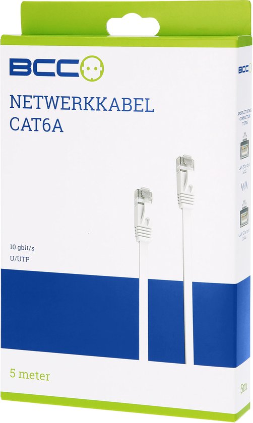 Câble réseau BCC CAT-6a – 10 Gbit/s – U/UTP – 10 mètres - Wit | bol