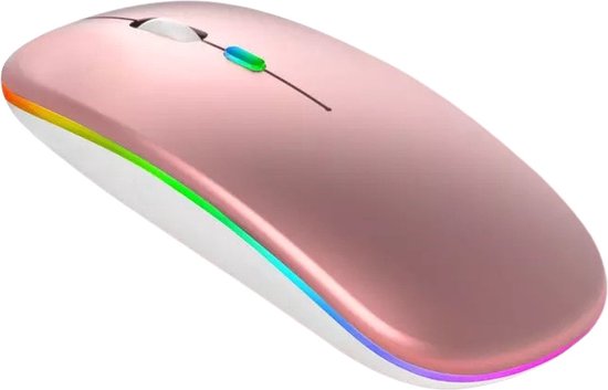 Draadloze muis roze - Wireless mouse - Oplaadbare computermuis ...