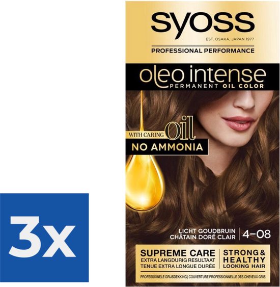 SYOSS Oleo Intense 4-08 Licht Goudbruin - 1 stuk - Voordeelverpakking 3 stuks | bol