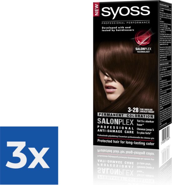 SYOSS Color baseline 3-28 Pure Chocolade - 1 stuk - Voordeelverpakking 3 stuks | bol