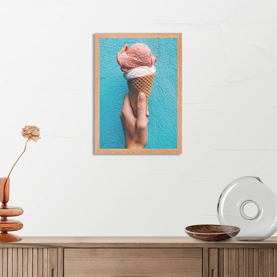 Poster Ijsco op Hoorn Rechthoek Verticaal Met Lijst XL (50 X 70 CM ...