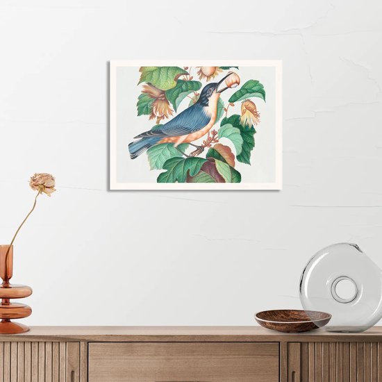 Poster Prent Natuur Vogel en Bloemen 09 Rechthoek Horizontaal Met Lijst ...