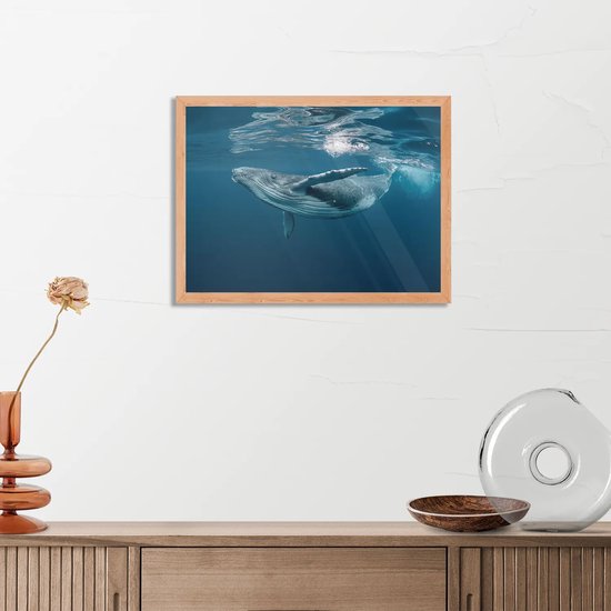 Poster De Walvis Rechthoek Horizontaal Met Lijst L (50 X 40 CM) - Hout ...