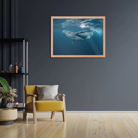Poster De Walvis Rechthoek Horizontaal Met Lijst L (50 X 40 CM) - Hout ...