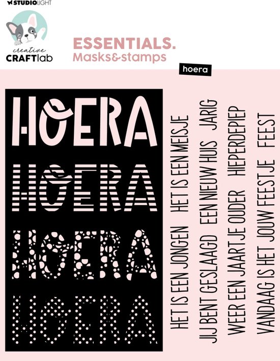 Mask & Stamp Hoera sentiments - Essentials nr. 07 | bol
