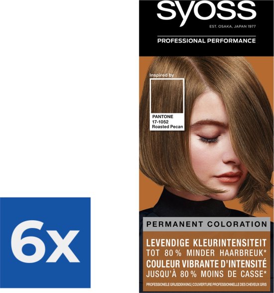 SYOSS Colors Pantone Haarverf 6-66 Roasted Pecan - 1 stuk - Voordeelverpakking 6 stuks | bol
