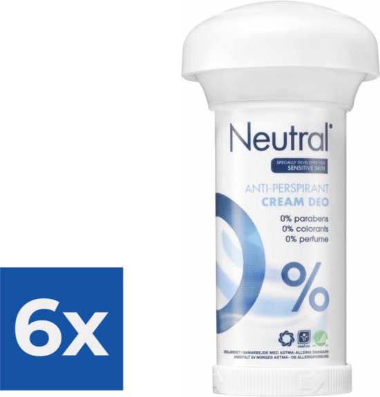 Neutral Anti Perspirant Deodorant Cream - 50ml - Voordeelverpakking 6 ...