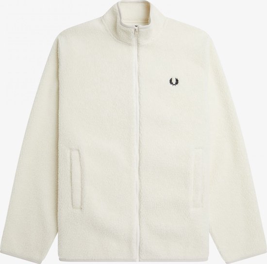 Fred Perry Zip Through Borg Fleece - Creme - XL | bol